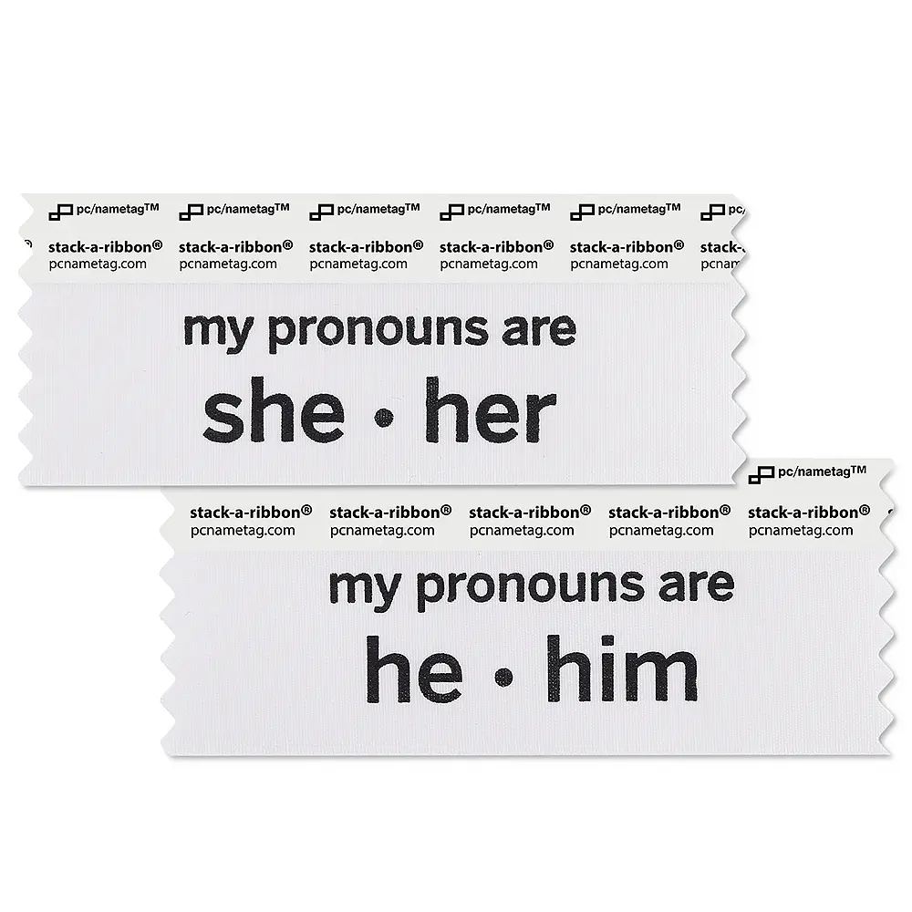 Pronoun Badge Ribbon Pack for Inclusive Events | pc/nametag