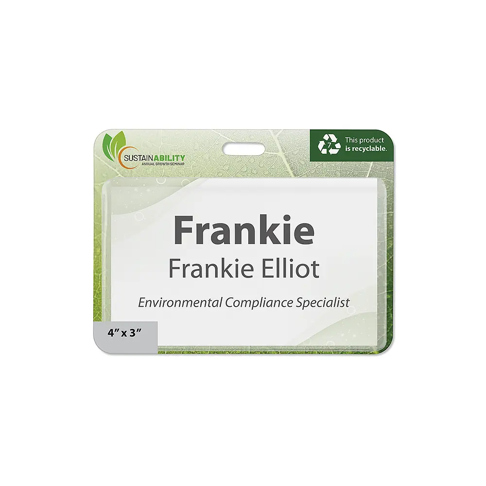 4" x 3" Eco Onsite Plastic Event Pass | pc/nametag