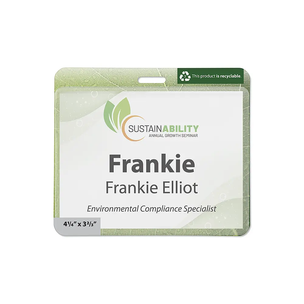 4-1/4" x 3-2/3" Eco Onsite Plastic Event Pass | pc/nametag