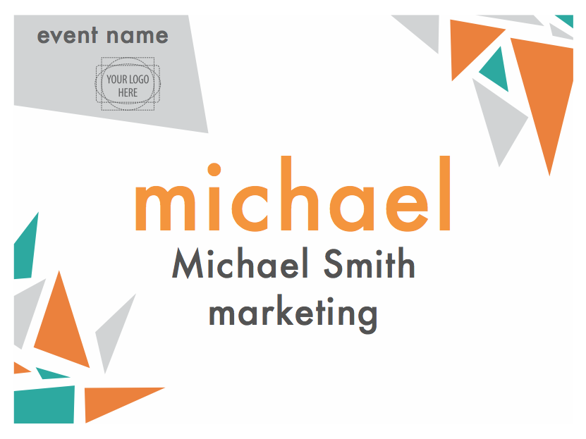 Geometric Cutout Name Tag | pc/nametag